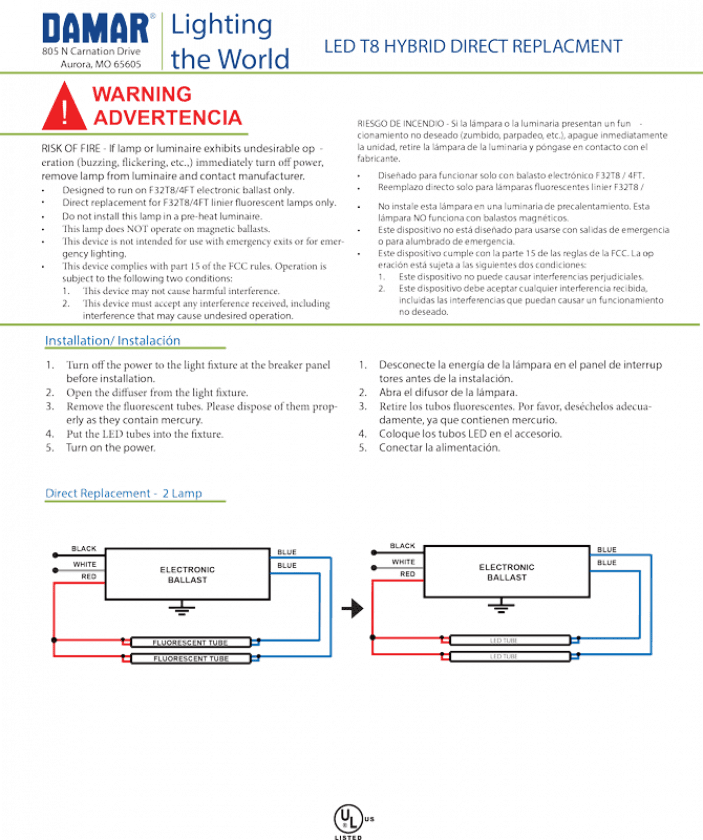 Damar Worldwide | 34317A , T8 , White , 18 Watts